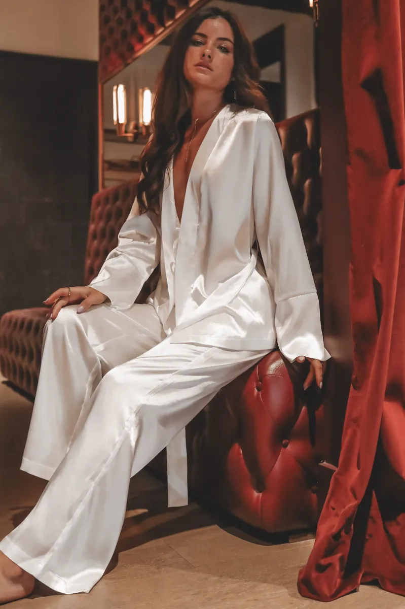 Something Special White Satin Robe Set | Parallel