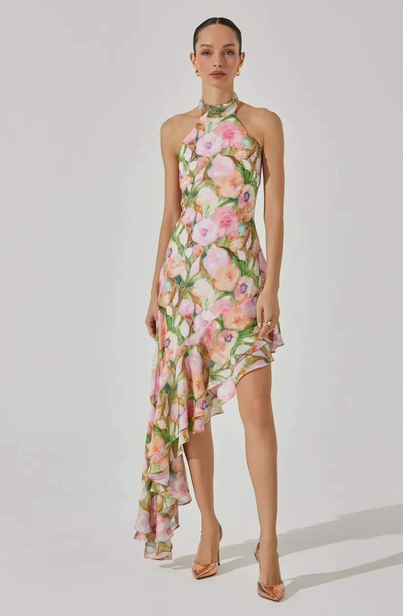 Asymmetric halter dress | Parallel