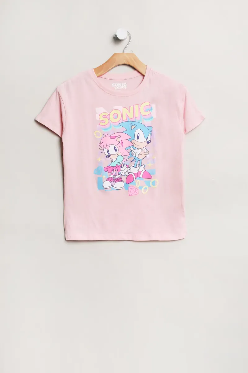 Girls' Sonic The Hedgehog Graphic Classic Tee | Parallel