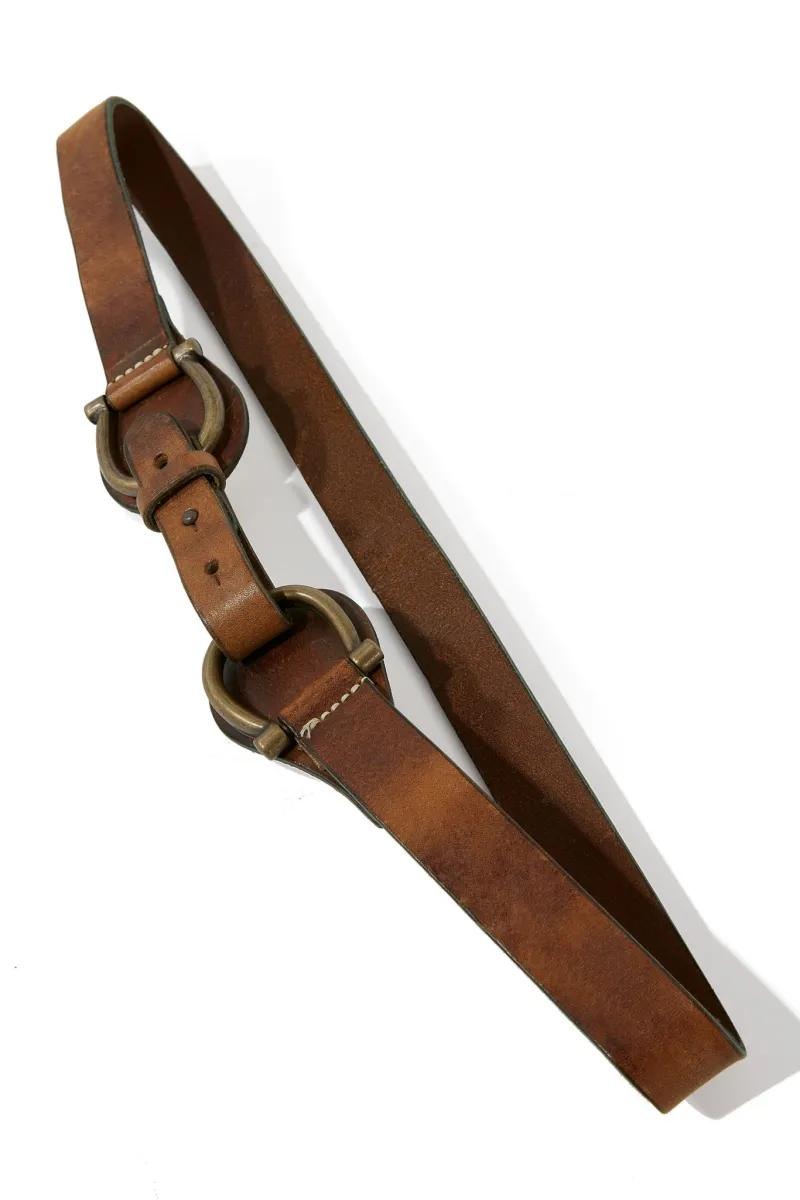 Metal Loop Leather Belt Brown | Parallel