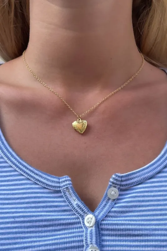 Copper Heart Locket Necklace Parallel