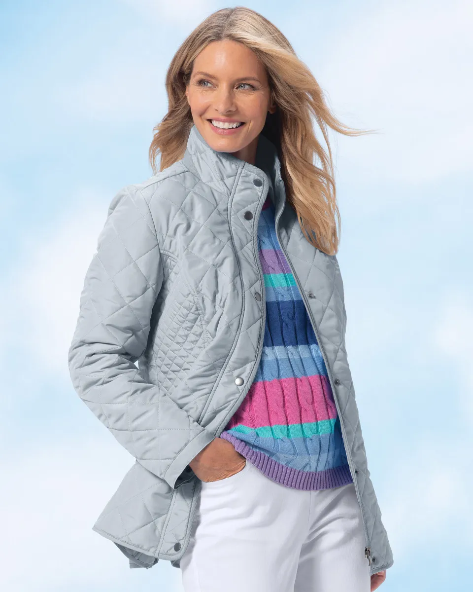 Appleseeds Women's Berkshire Quilted Jacket - Metallic - MPS - Petite ...