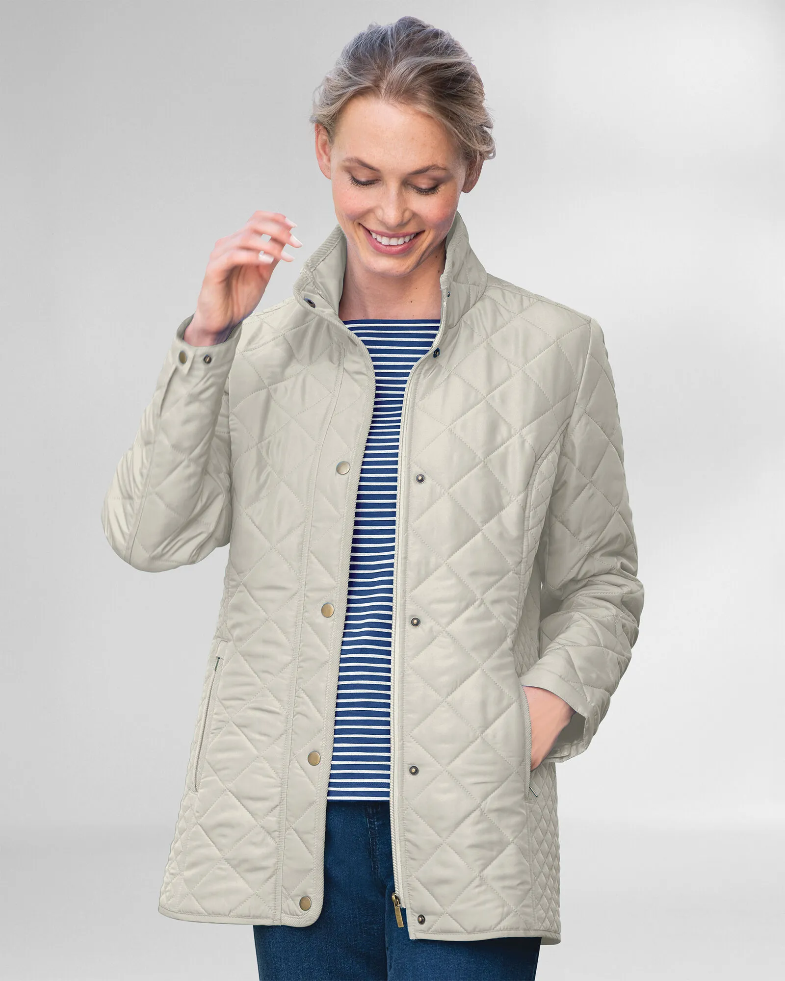 Appleseeds Women's Berkshire Quilted Jacket - Grey - XL - Misses | Parallel