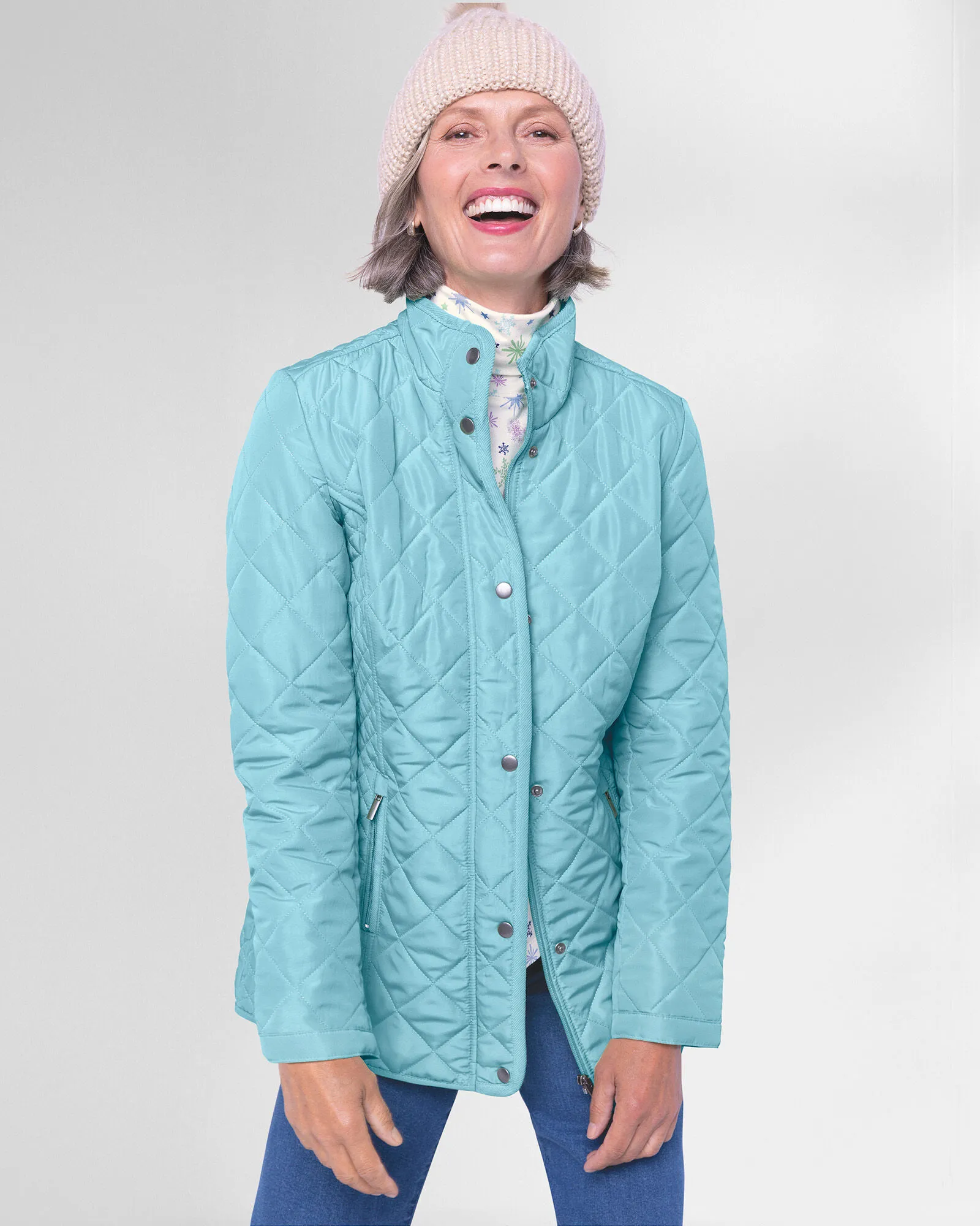 Appleseeds Women's Berkshire Quilted Jacket - Blue - L - Misses | Parallel