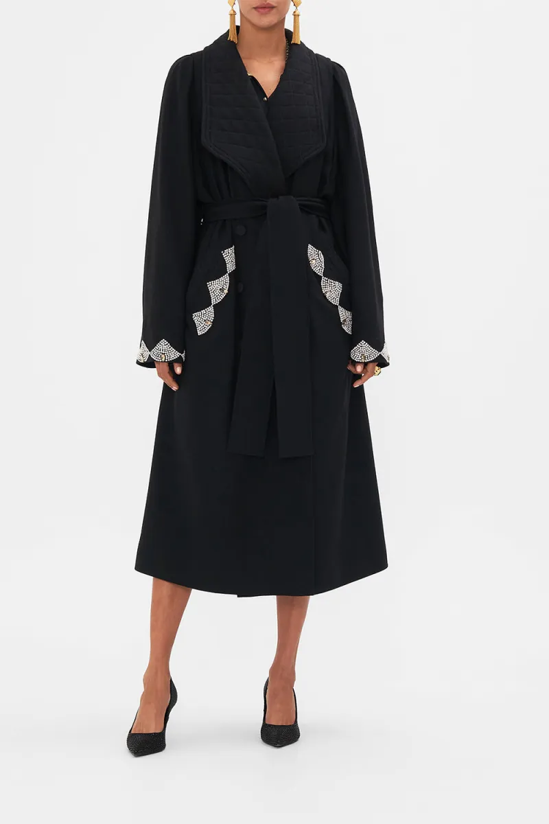QUILTED COLLAR WOOL COAT WITH VEST DETAIL MAGIC IN THE MANUSCRIPTS ...