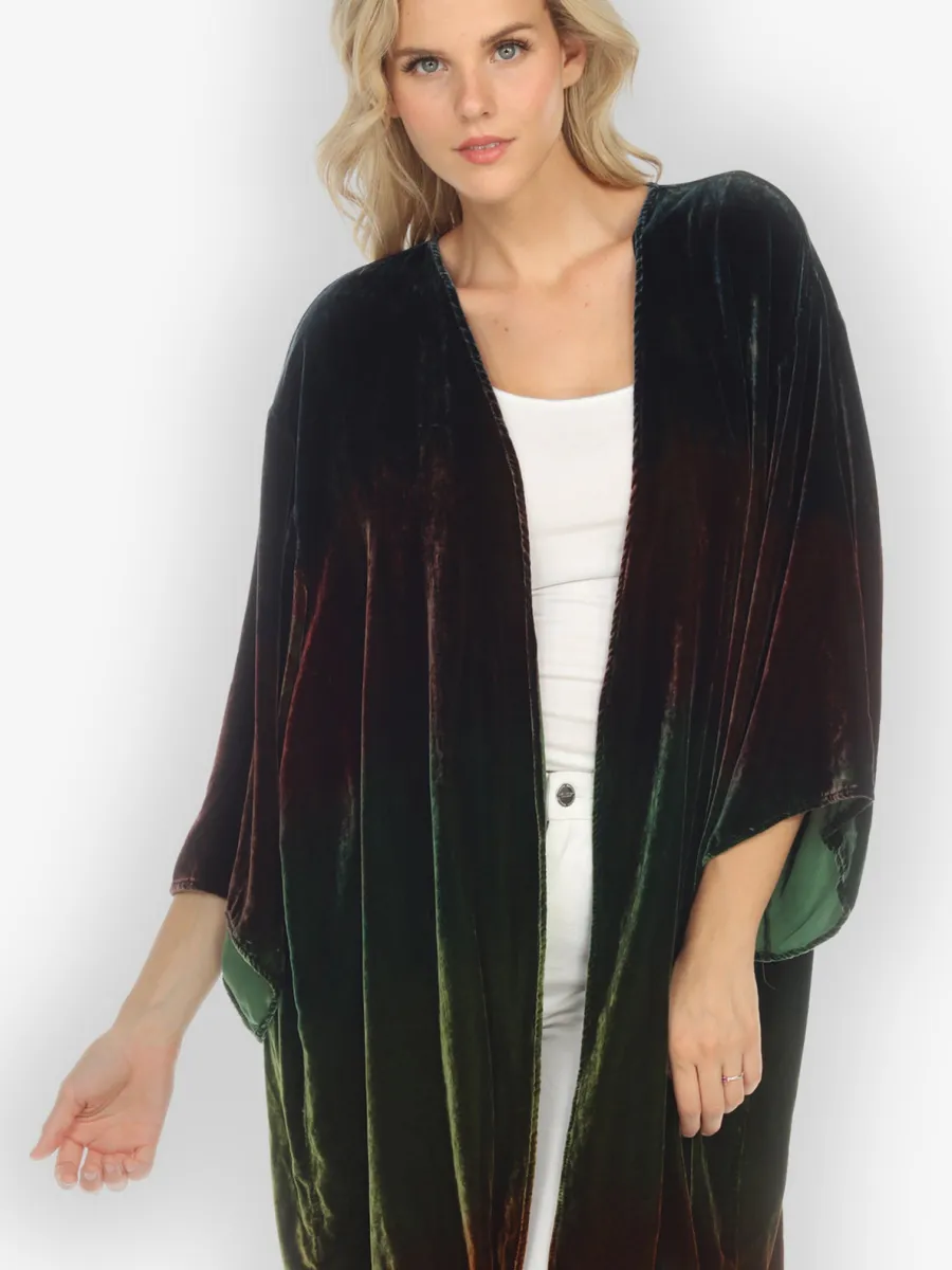 Hand Dyed Velvet Silk Kimono | Parallel