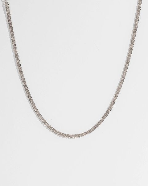 Silver 48cm Double Curb Chain Necklace | Parallel