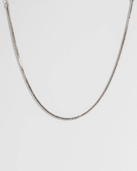 Silver 48cm Snake Box Chain Necklace | Parallel