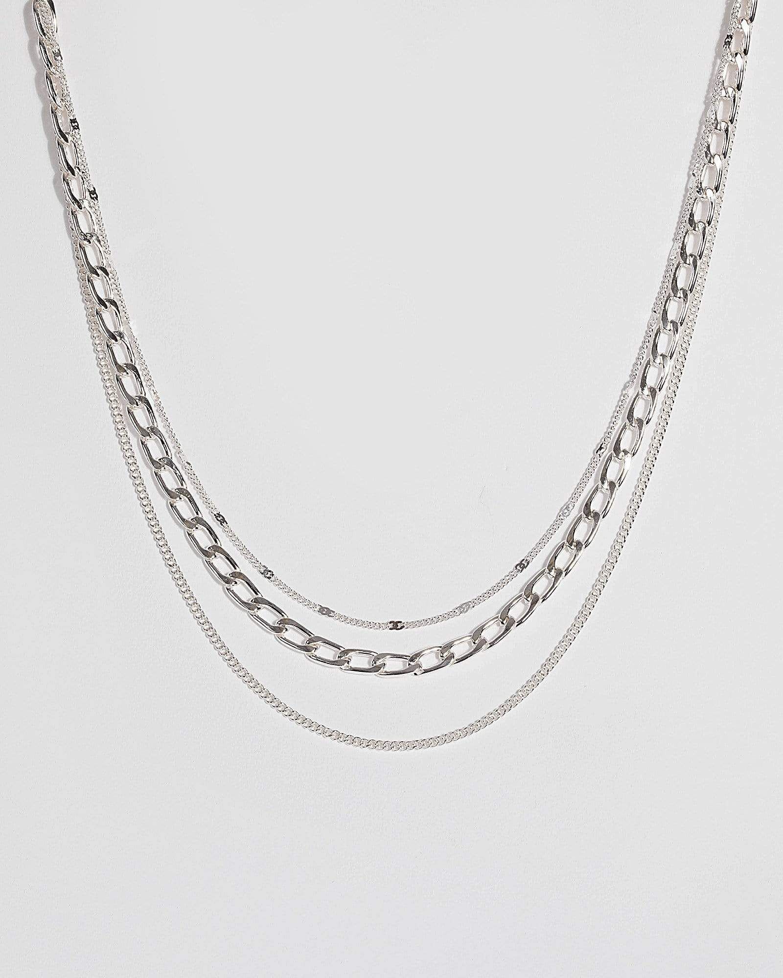 Silver Multi Chain Necklace | Parallel