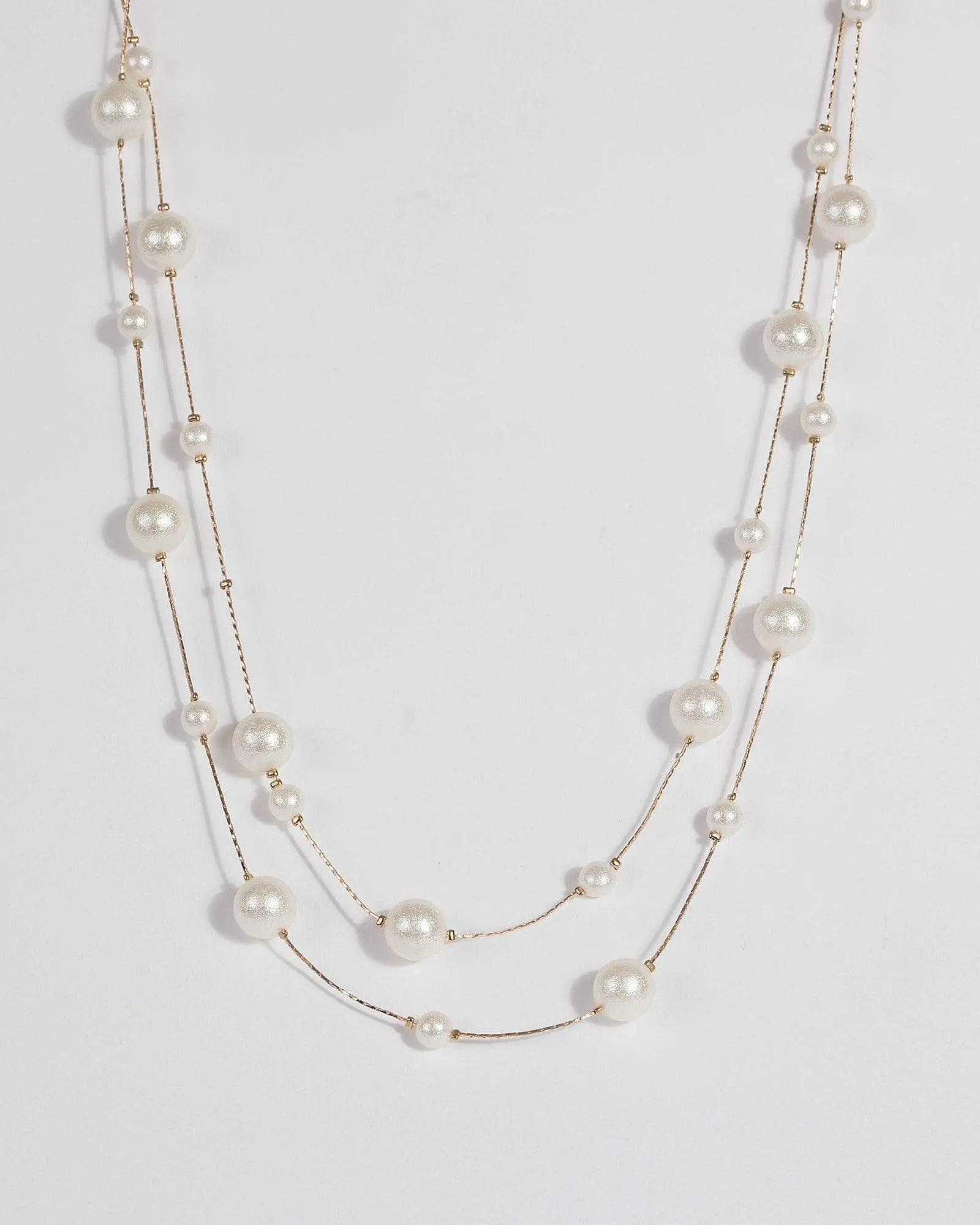 Silver Fine Chain Pearl Necklace | Parallel