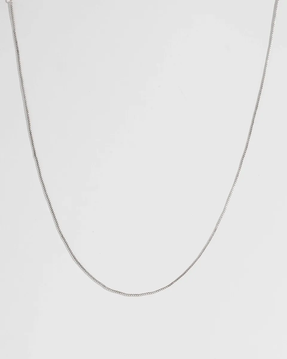 Silver 54cm Fine Box Chain Necklace | Parallel
