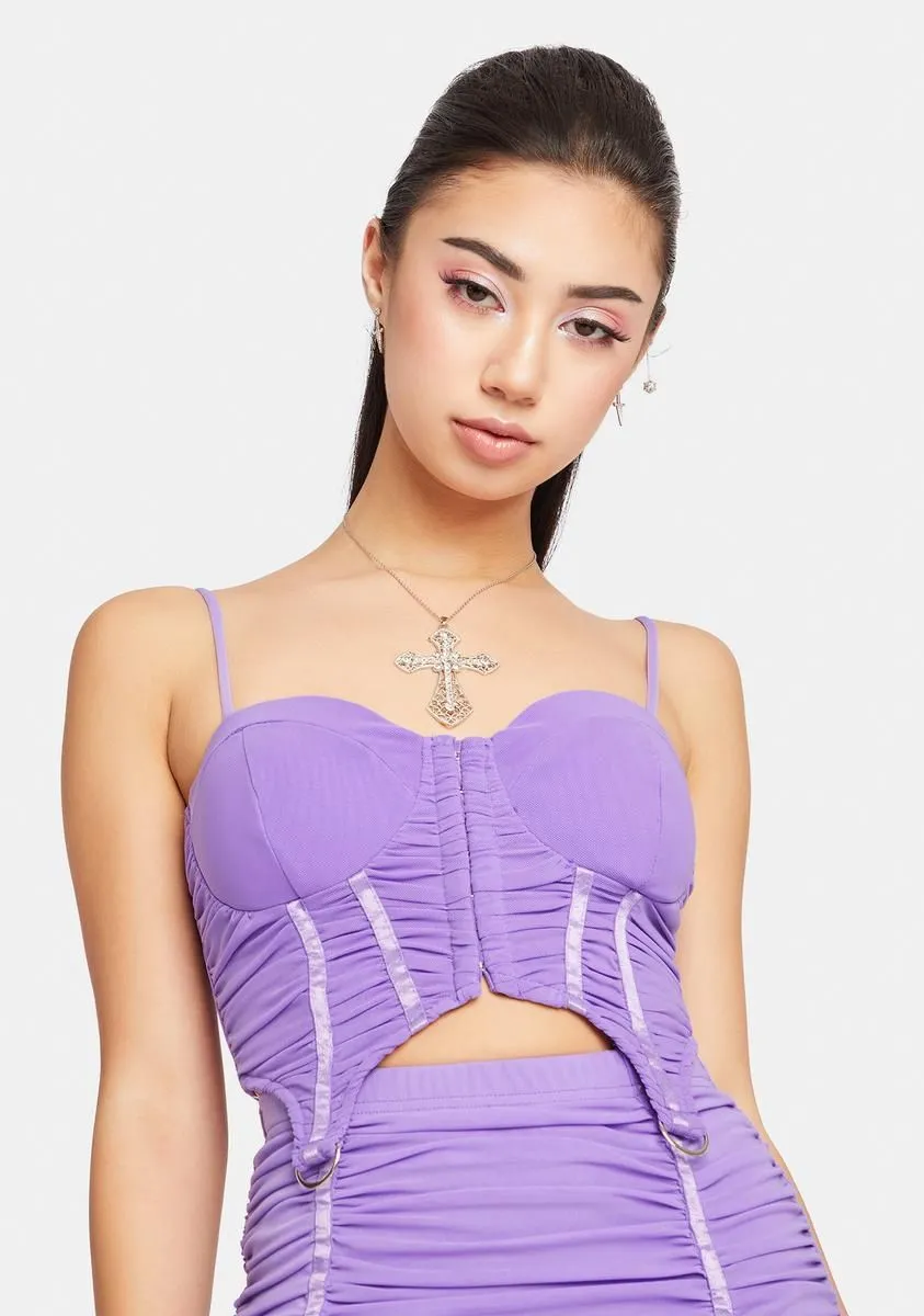 Violet In The Spotlight Bustier Crop Top | Parallel