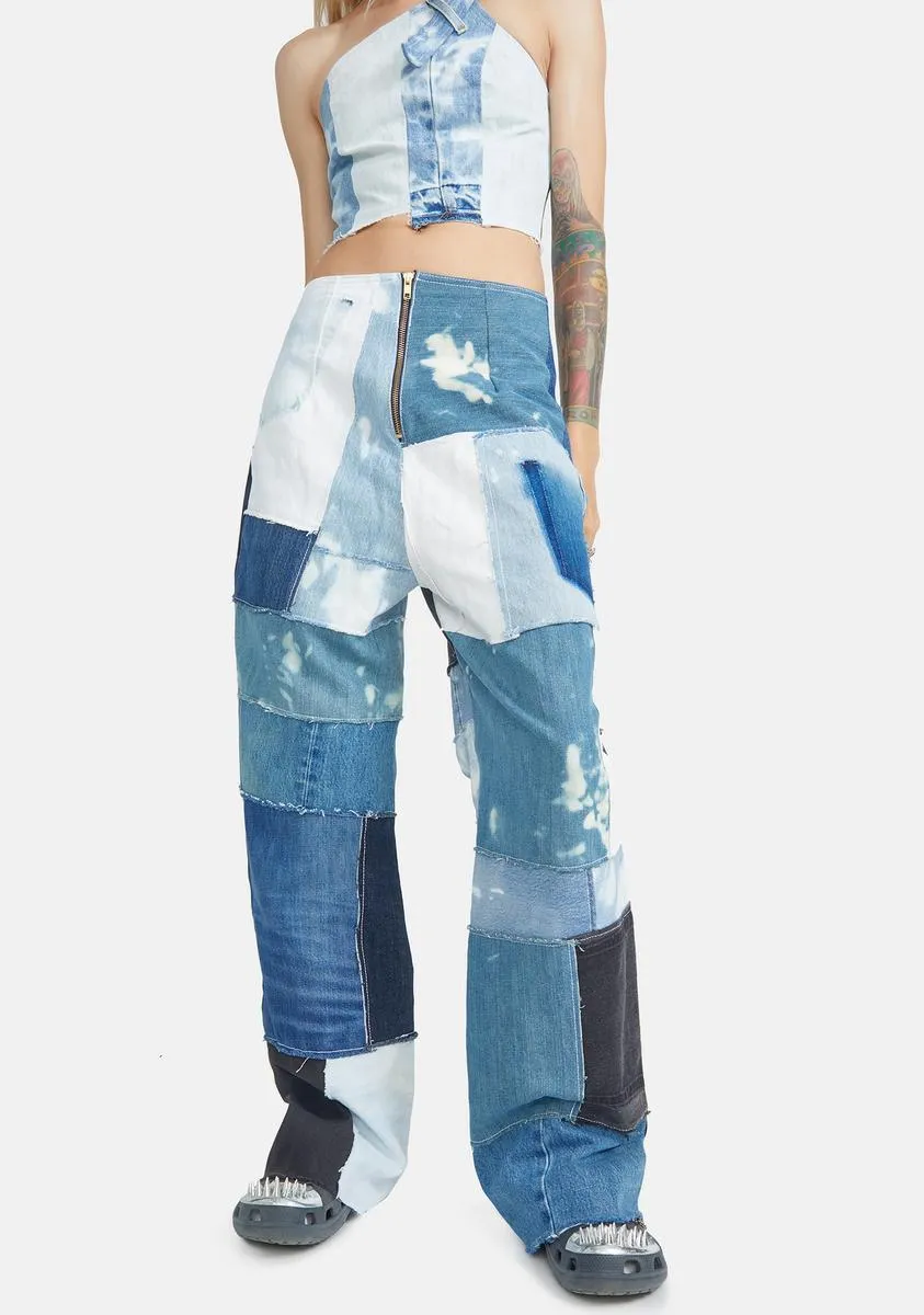 Reworked Denim Patchwork Jeans | Parallel