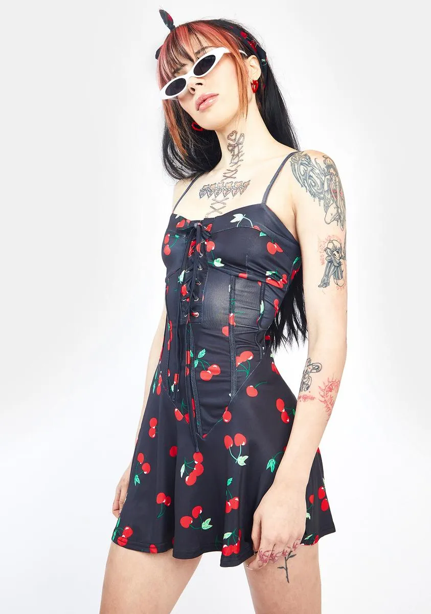 Dark Sweet Serenity Cherry Mini Dress | Parallel