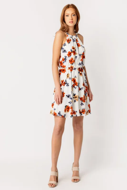 Floral Spaghetti Strap Dress with Elastic Waist | Parallel