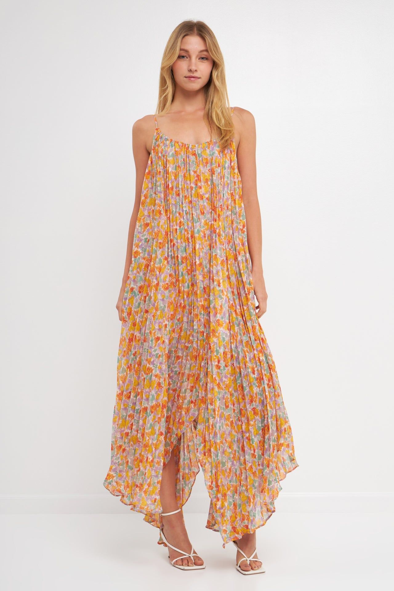 Pleated Waterfall Maxi Dress | Parallel