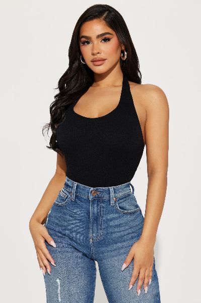 On My Mind Seamless Halter Top - Black | Parallel