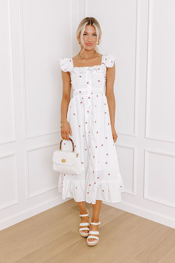 Strawberry Kisses Button Down Midi | Parallel