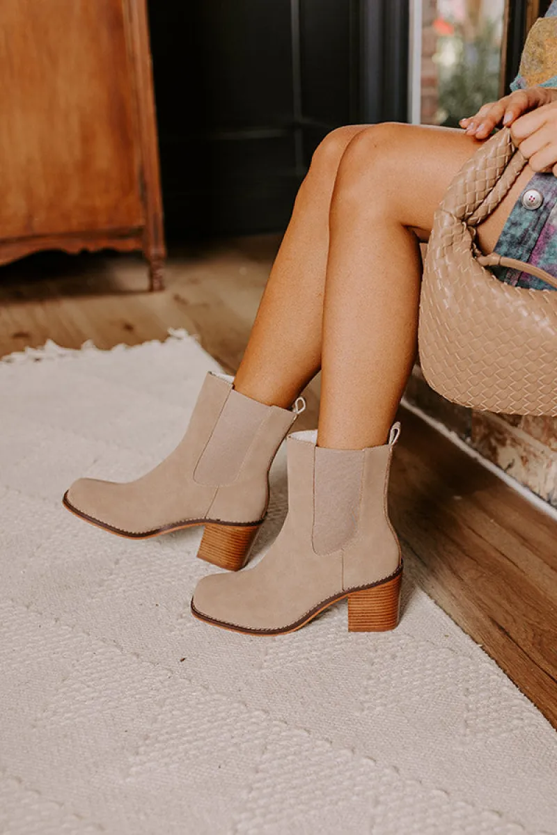 The Autumn Faux Nubuck Bootie in Iced Latte | Parallel