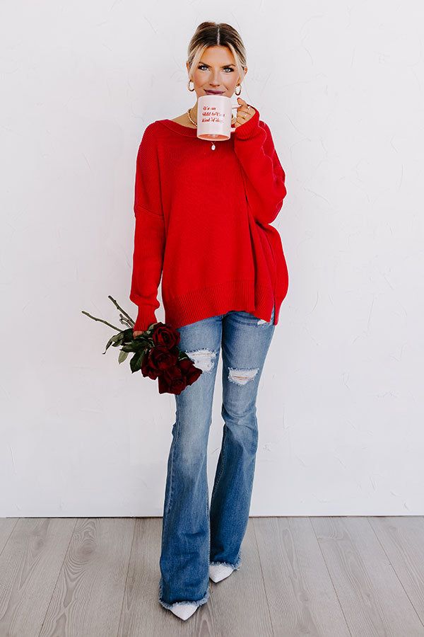 Mind Your Manners Knit Sweater In Red | Parallel