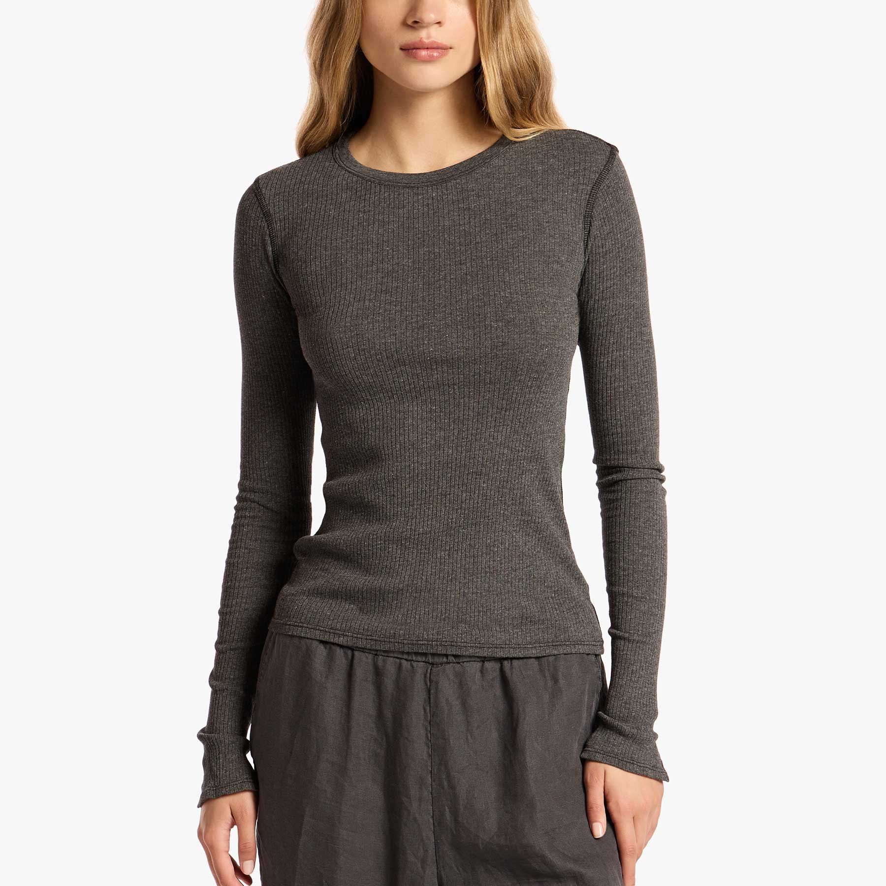 Technical Rib Knit Tee - Black | Parallel