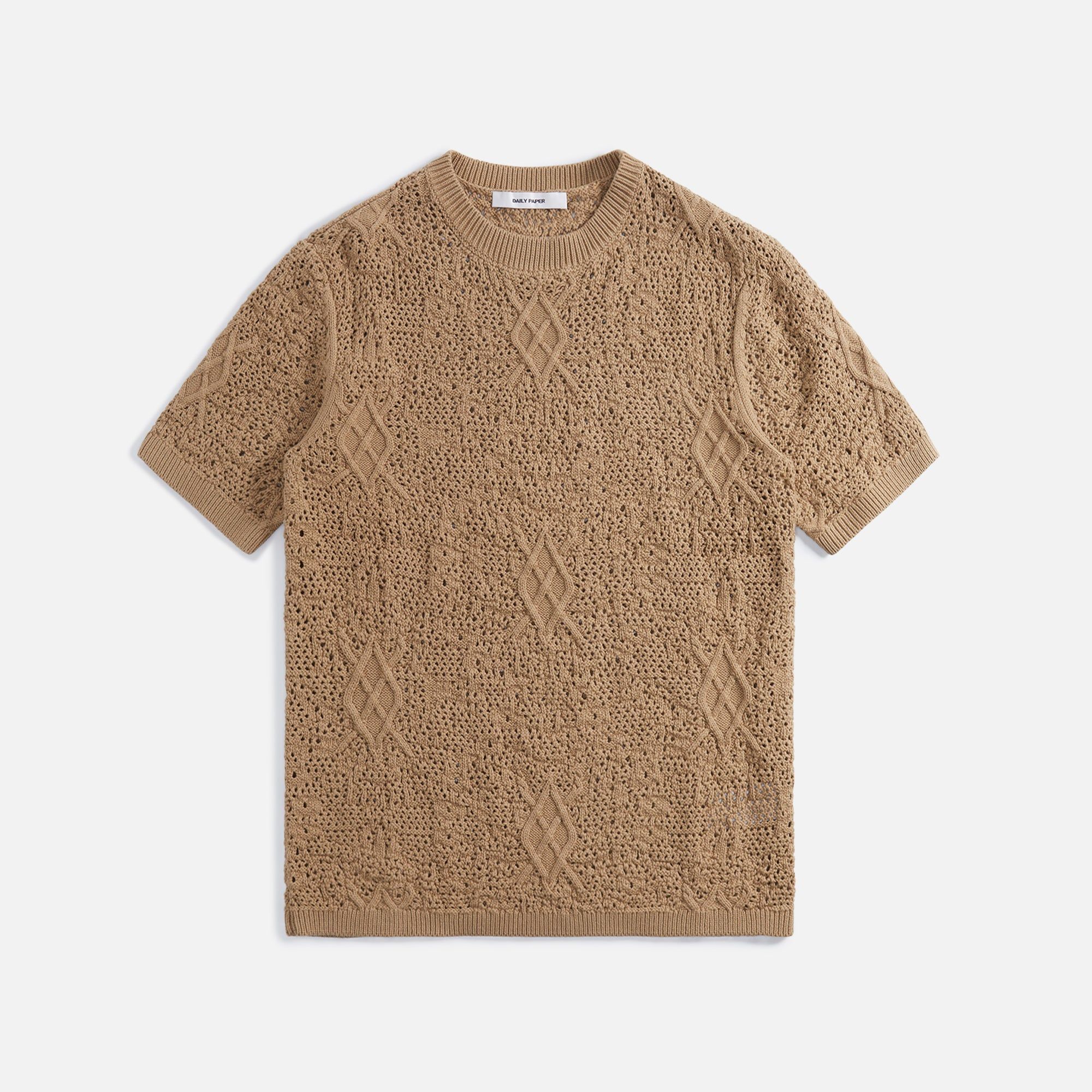 Daily Paper Shield Crochet Tee - Hazel Brown | Parallel