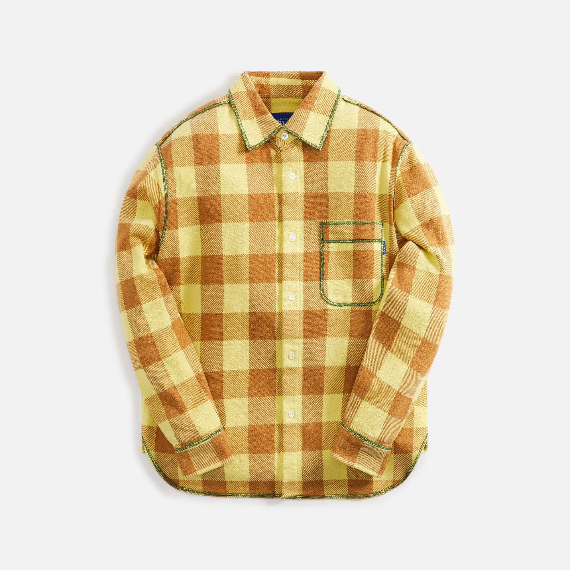 Awake NY Contrast Stitch Flannel - Yellow / Brown | Parallel