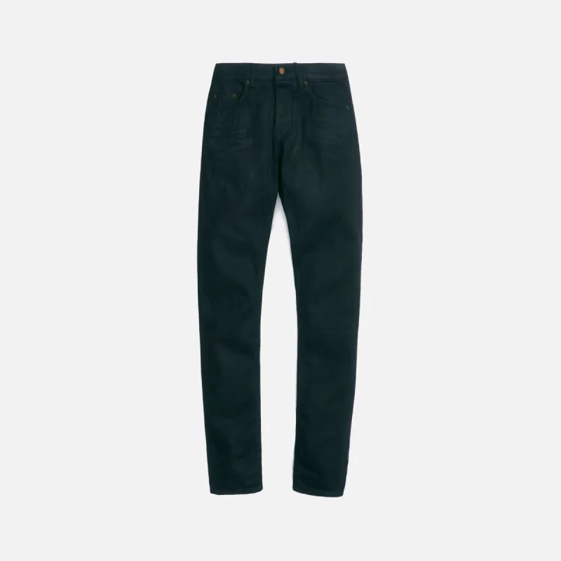 Saint Laurent Slim Fit Coated Jean - Black | Parallel