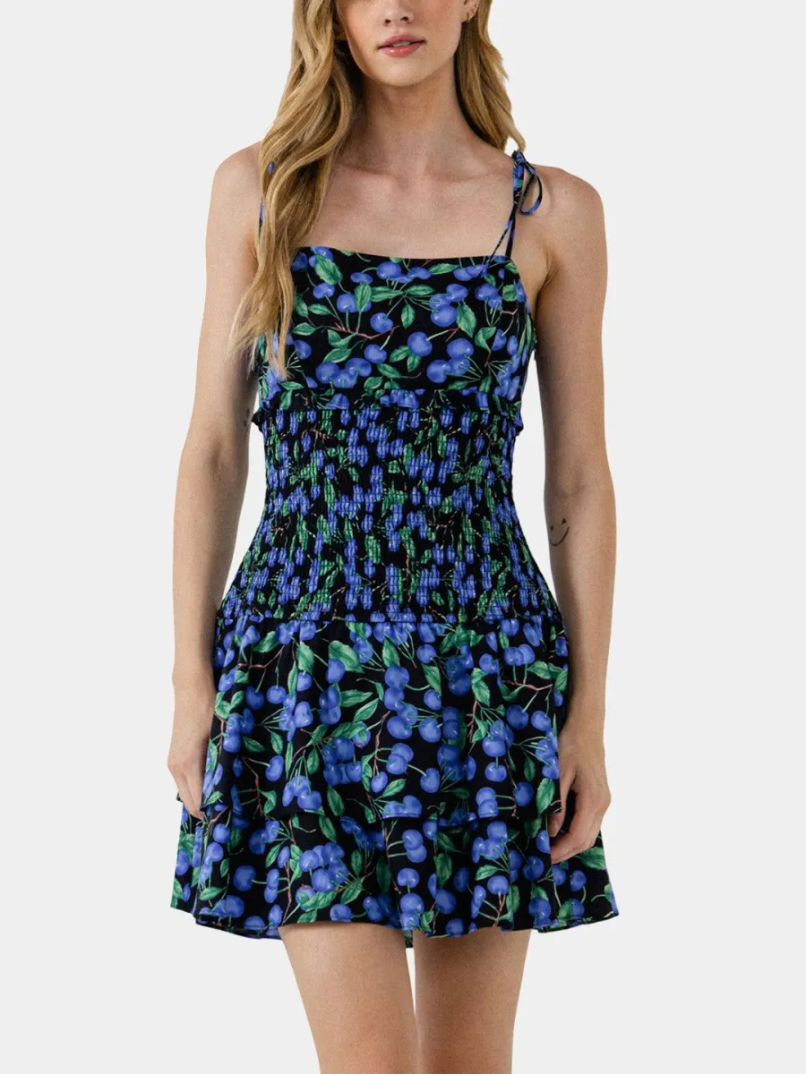 Blueberry Print Mini Dress | Parallel