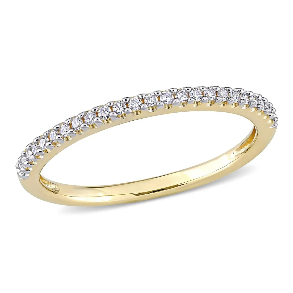 14k Yellow Gold Diamond Stackable Ring | Parallel