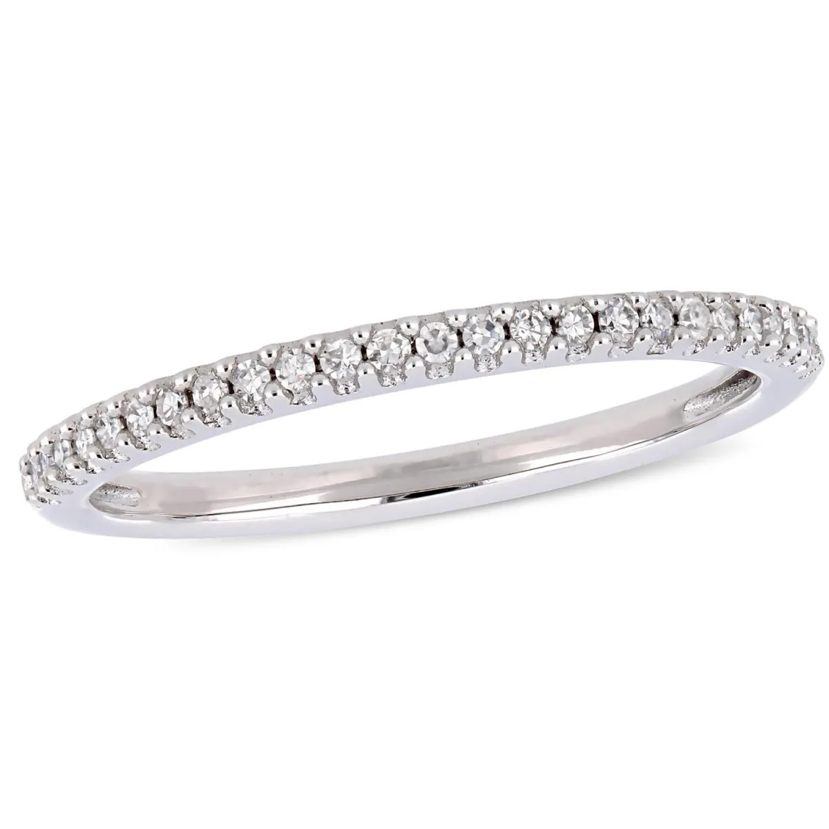 14k White Gold Diamond Stackable Ring | Parallel