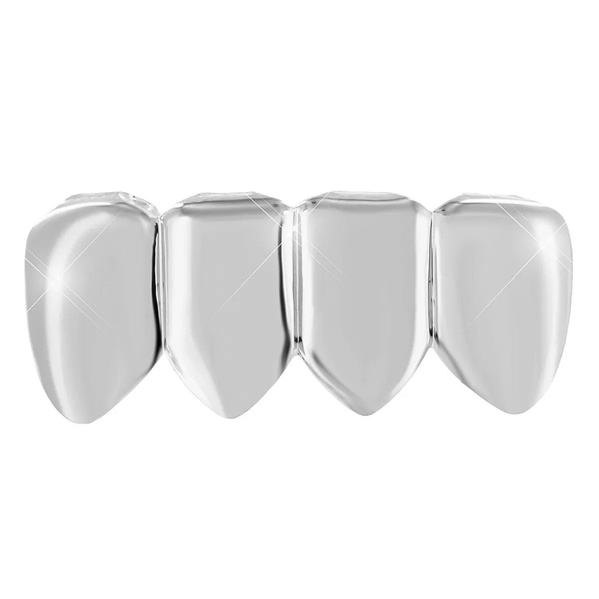 Custom Fit Bottom Grillz Teeth Caps Mens White Gold Finish | Parallel