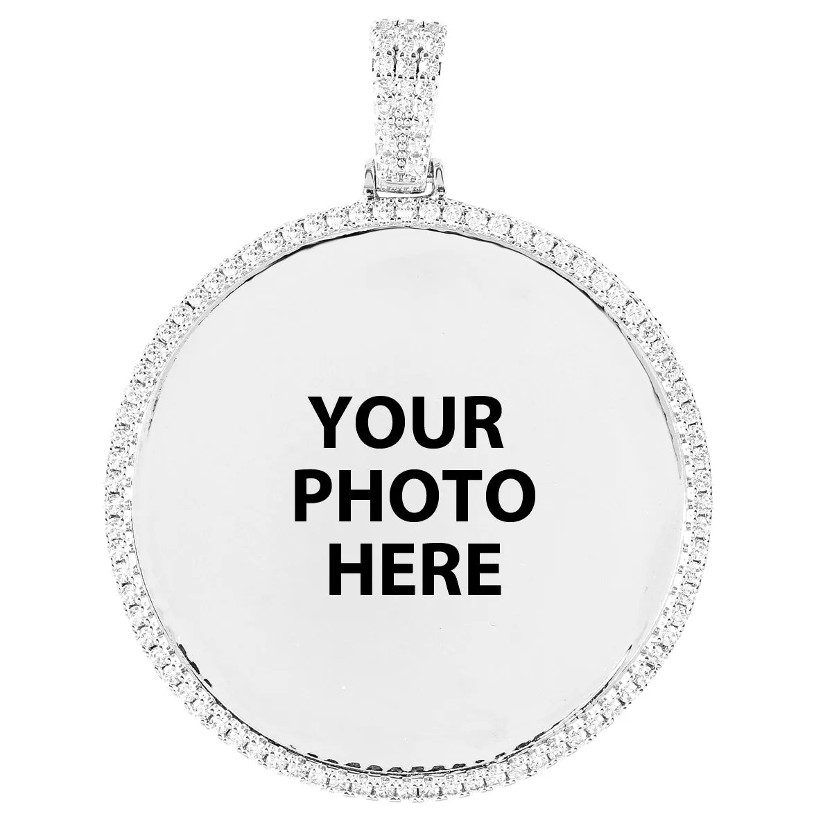 One Row Icy Circle Picture Memory Gift Photo Pendant Chain | Parallel