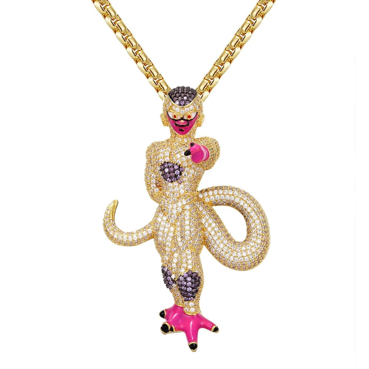 Gold Tone Animated Character Icy Custom Pendant Chain | Parallel