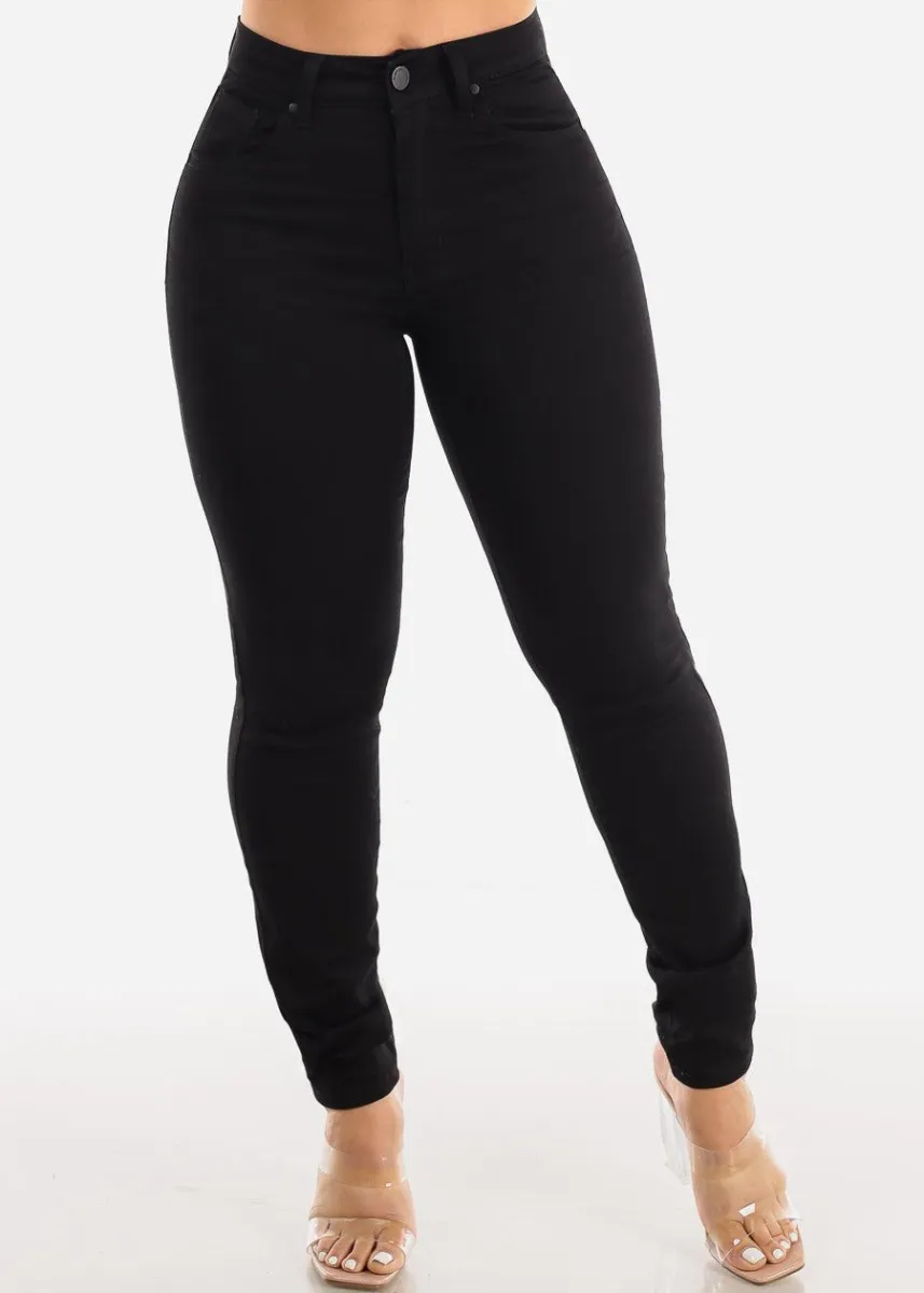 Classic High Waist Black Stretch Skinny Jeans | Parallel