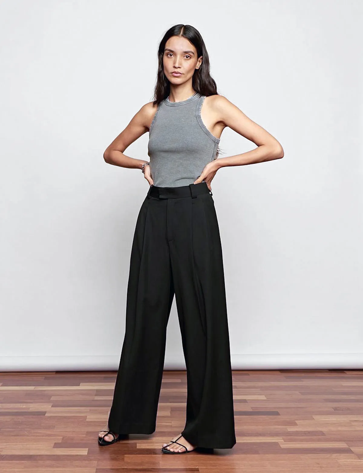Black Wide Leg Pants | Parallel