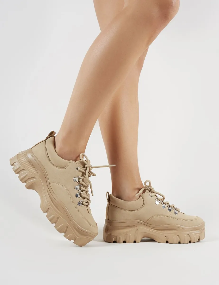 Vouch Chunky Trainers in Sand | Parallel