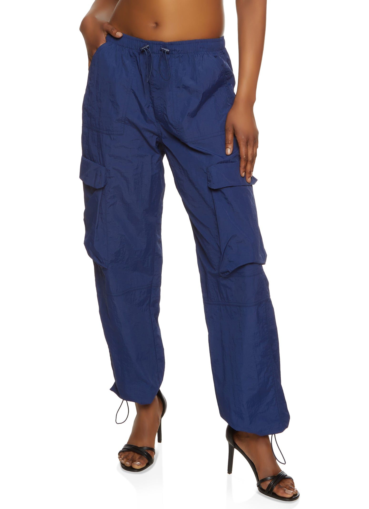 Nylon Drawstring Hem Cargo Pants | Parallel