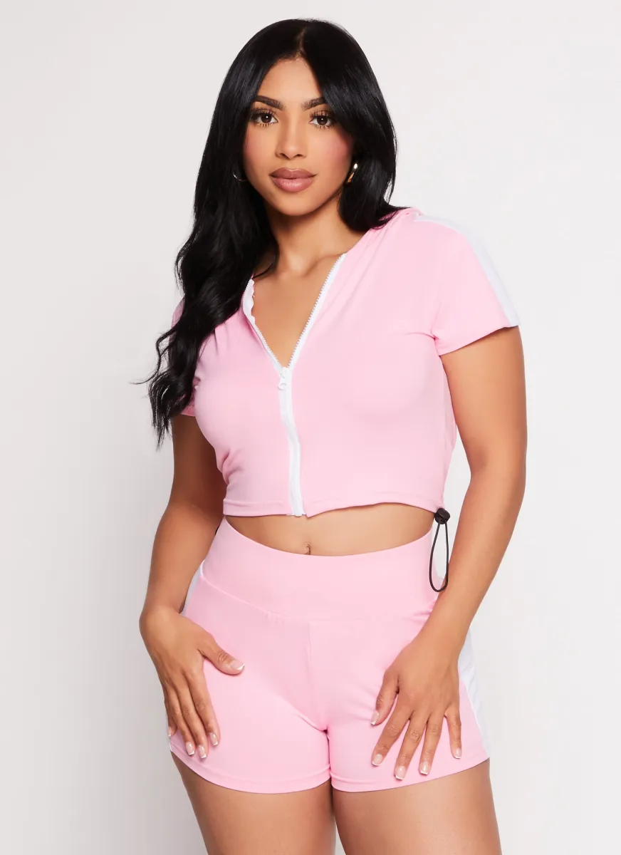 Zip Front Toggle Drawstring Hem Hoodie | Parallel