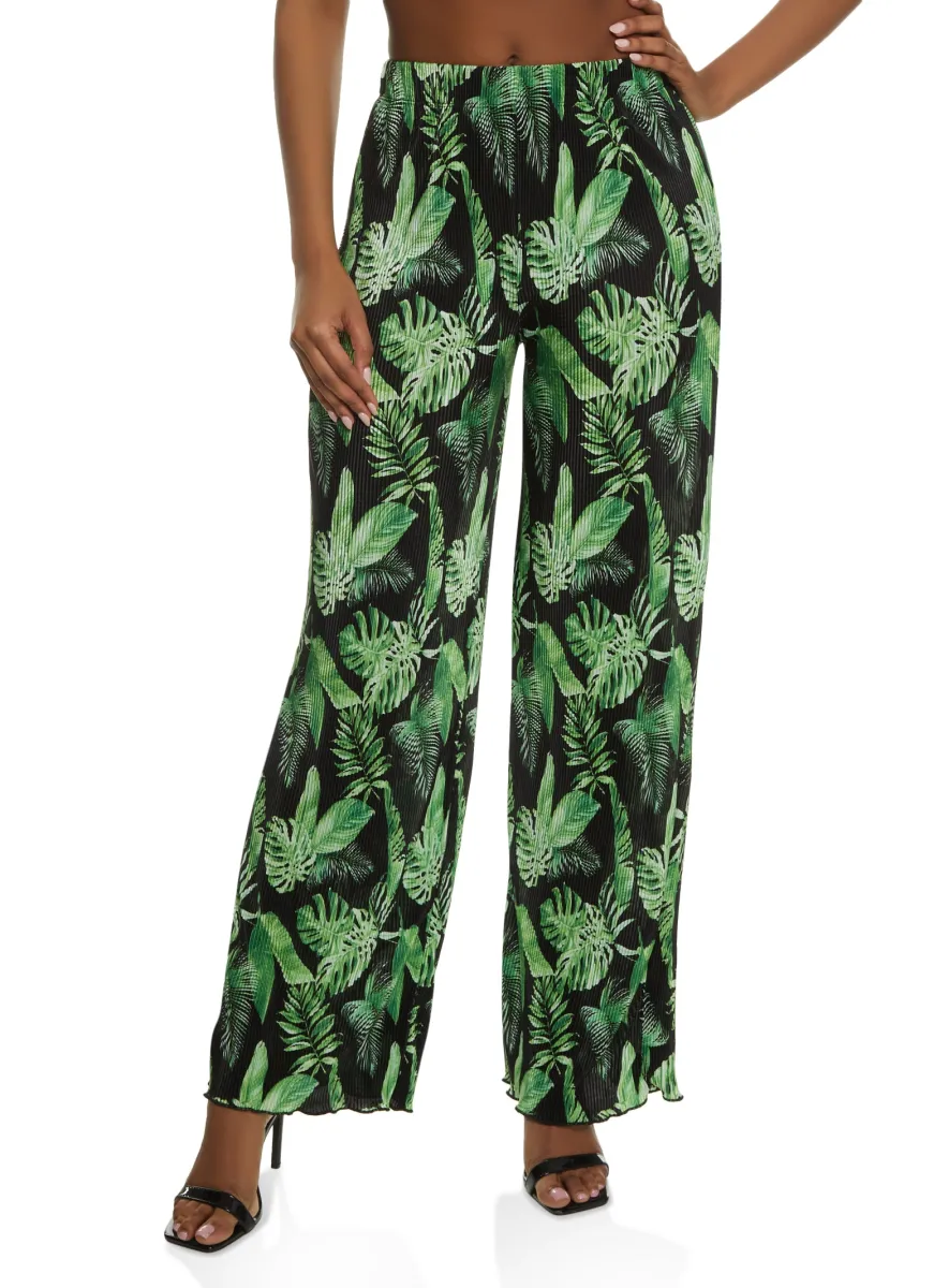 Tropical Print Palazzo Pants | Parallel