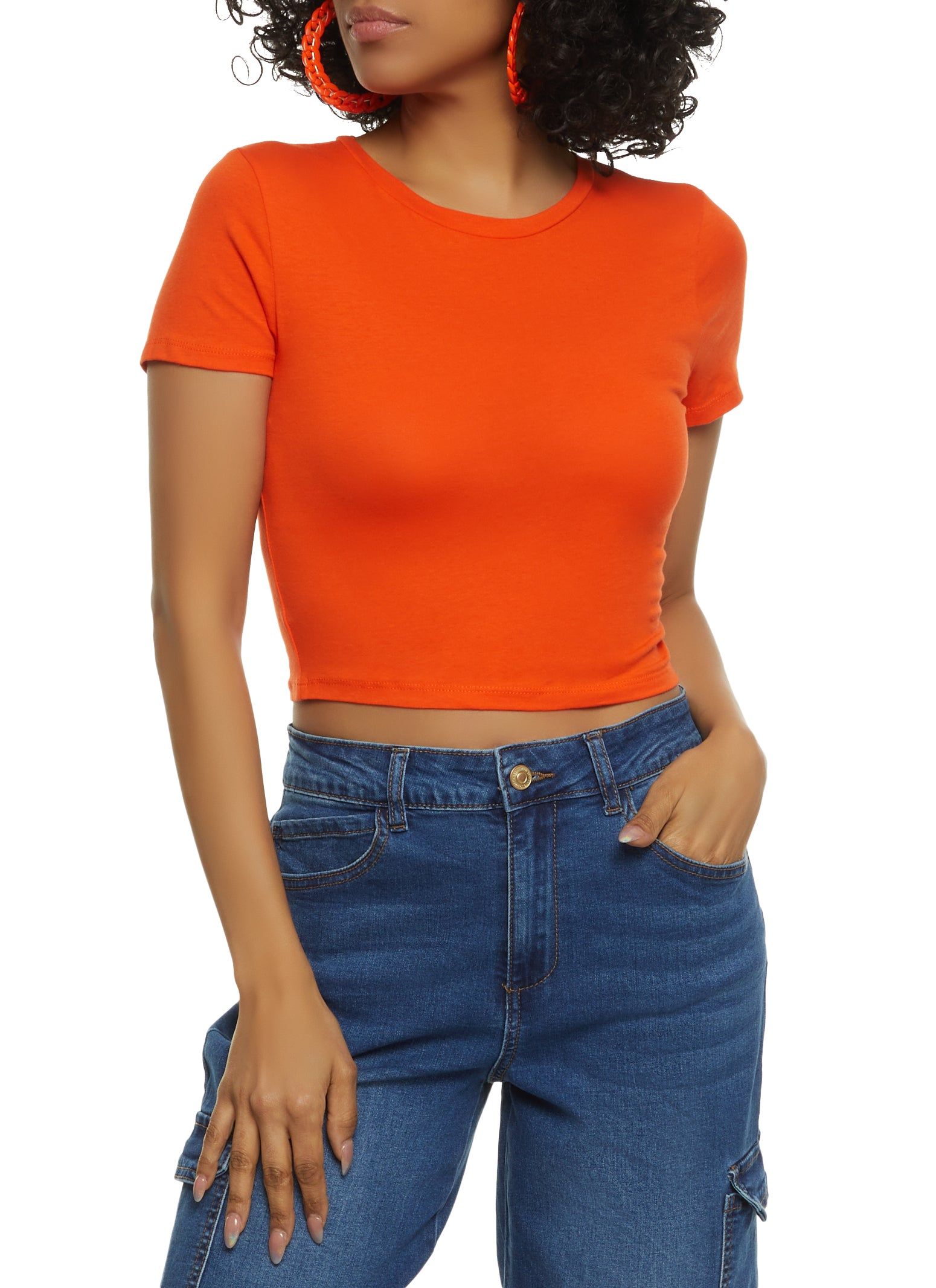 Basic Crew Neck Cropped Tee | Parallel