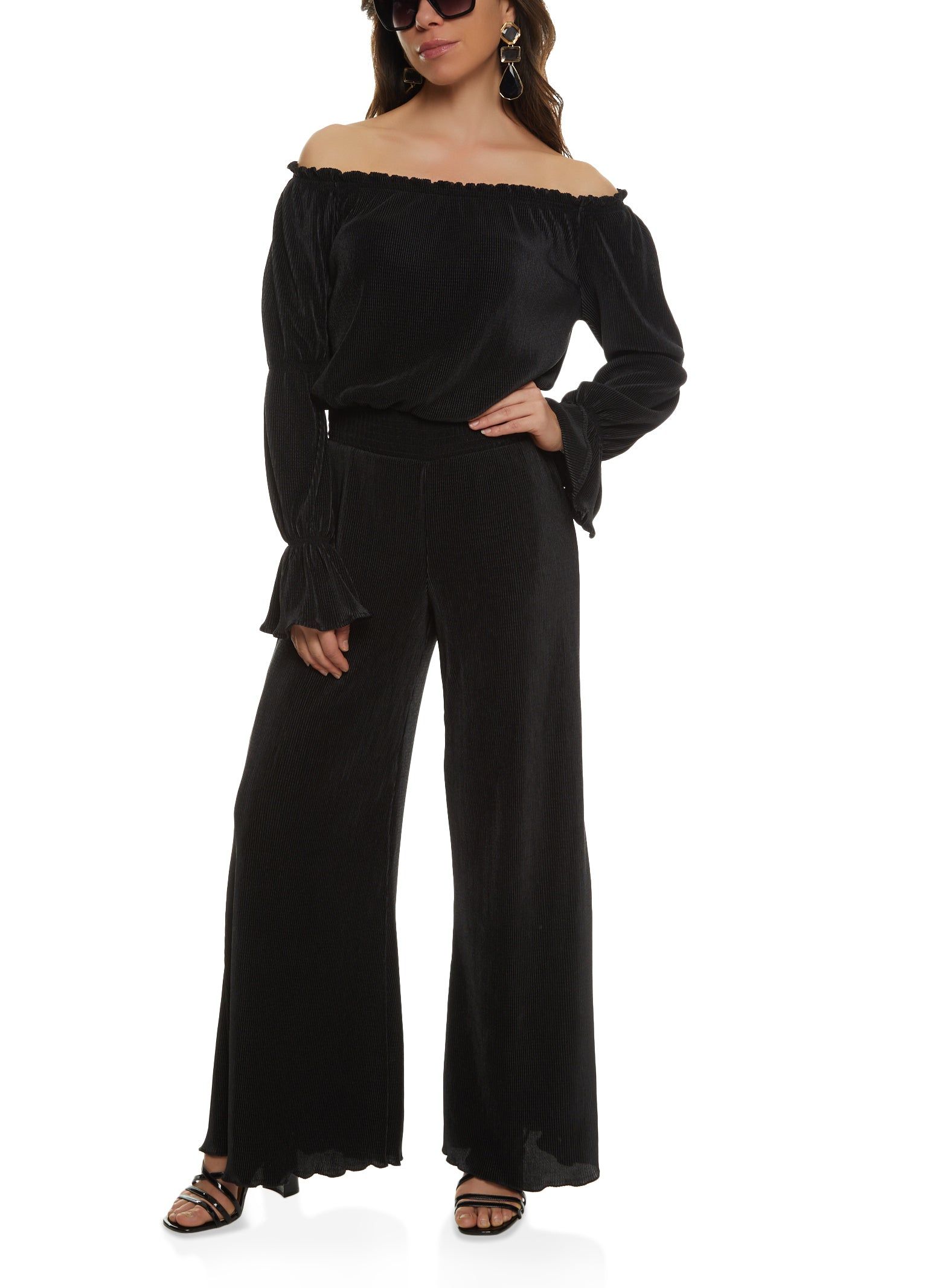 Plisse Off the Shoulder Jumpsuit | Parallel