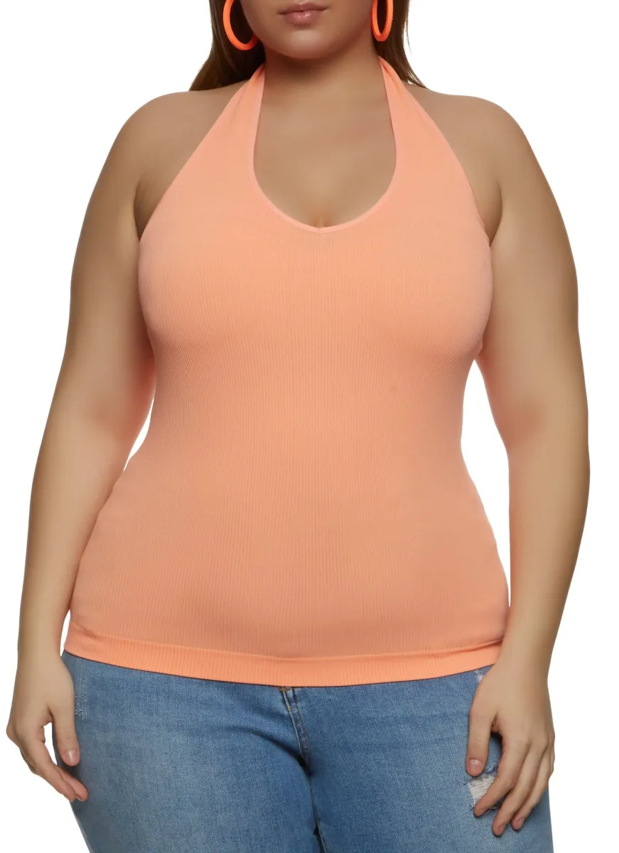 Plus Size Ribbed Halter Top | Parallel