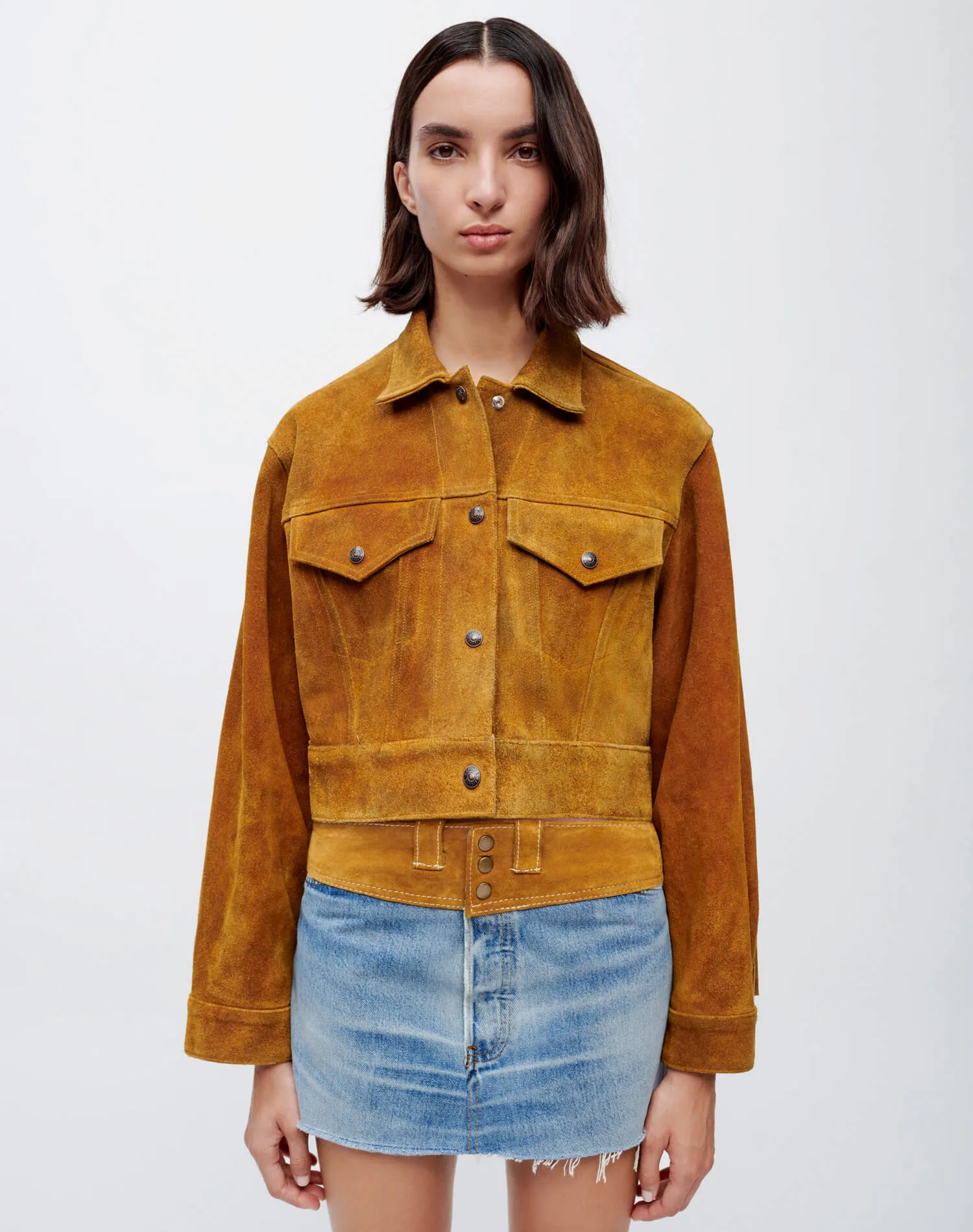 Cropped Suede Fringe Jacket - Tan Suede | Parallel