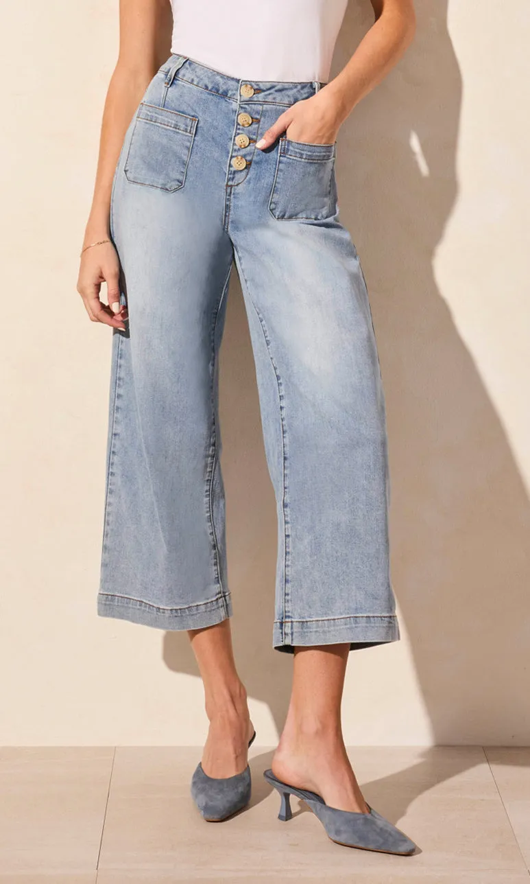Crop Mid Rise Wide Leg Denim | Parallel