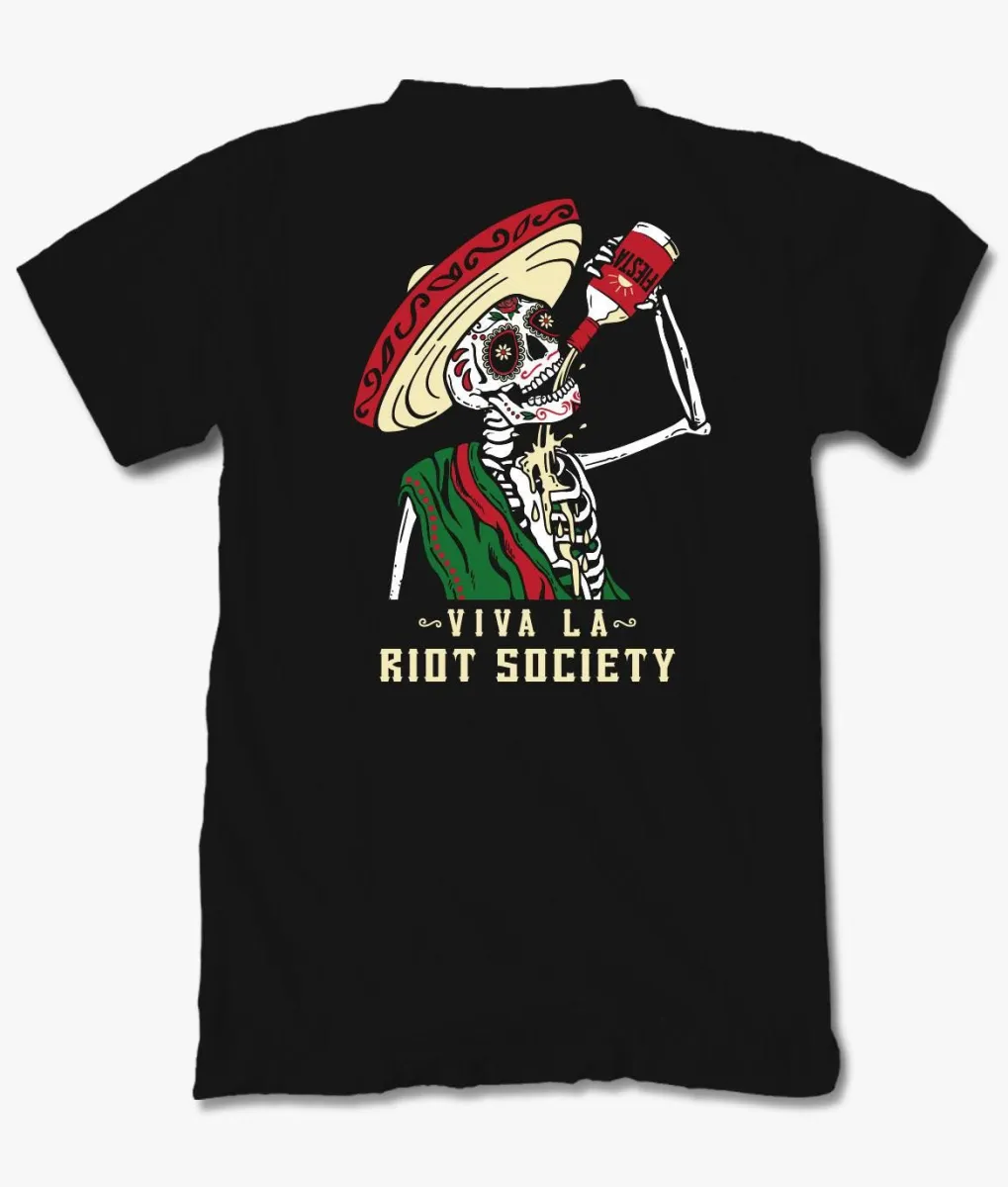 Viva La Riot Society Skeleton Mens T-Shirt | Parallel