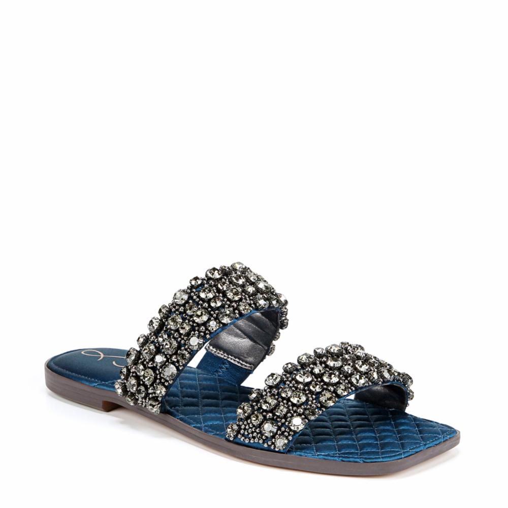 Sam Edelman EZEL PEACOCK BLUE/CRYSTAL SATIN | Parallel