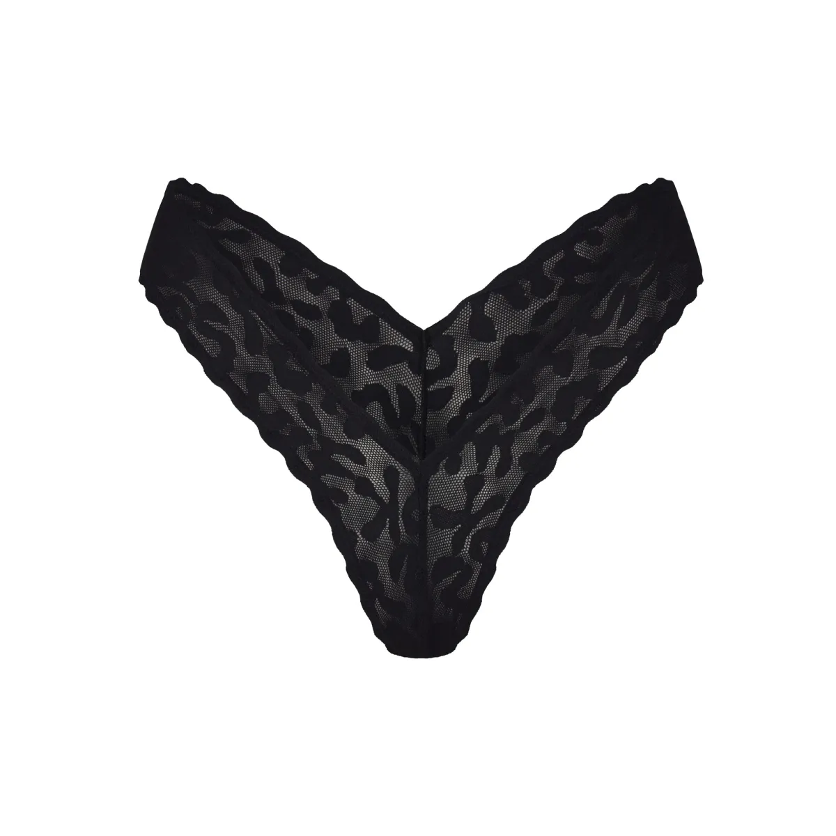 LOGO MESH LACE MICRO DIPPED THONG | ONYX | Parallel