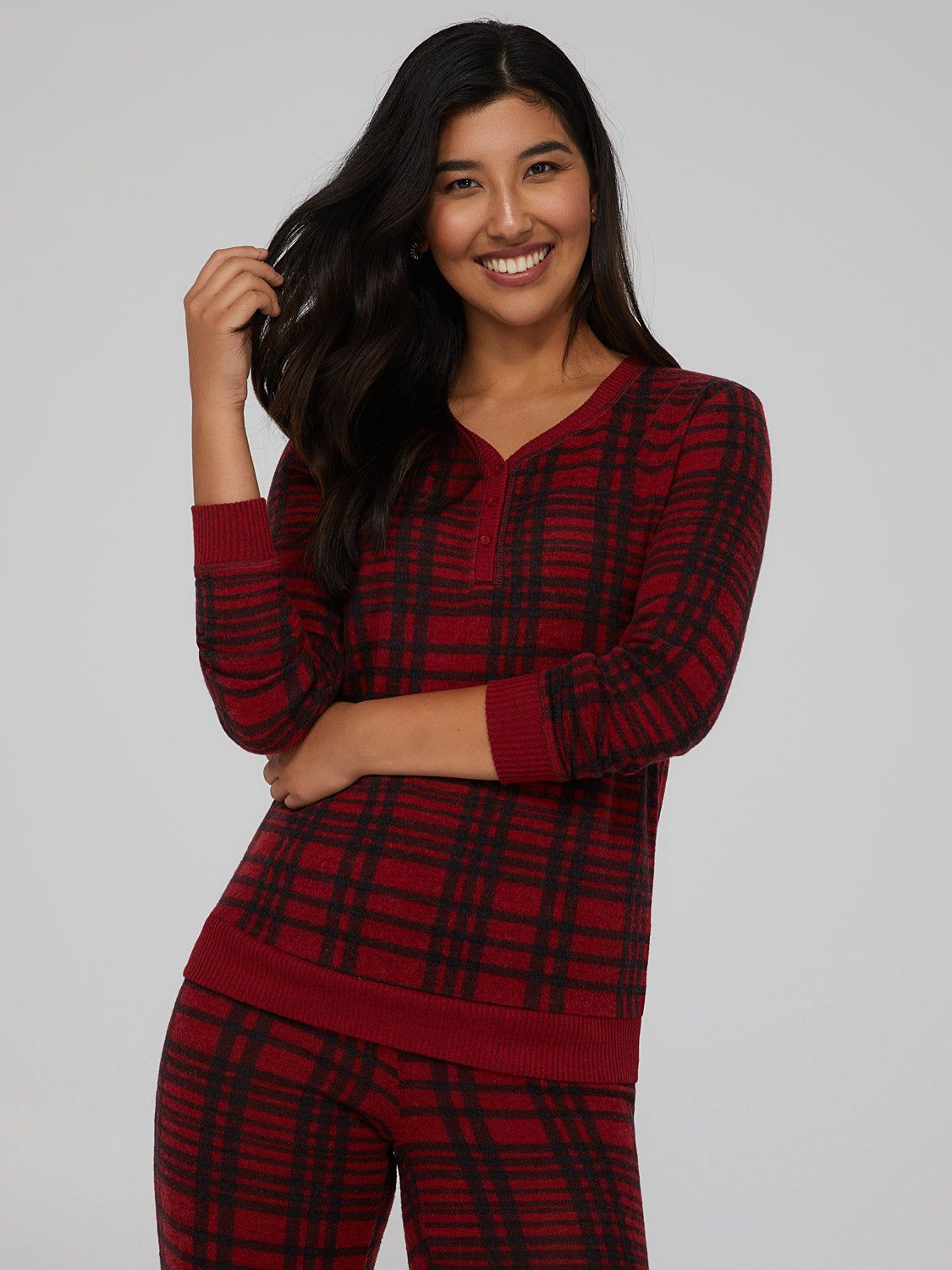 Plaid Henley PJ Set | Parallel