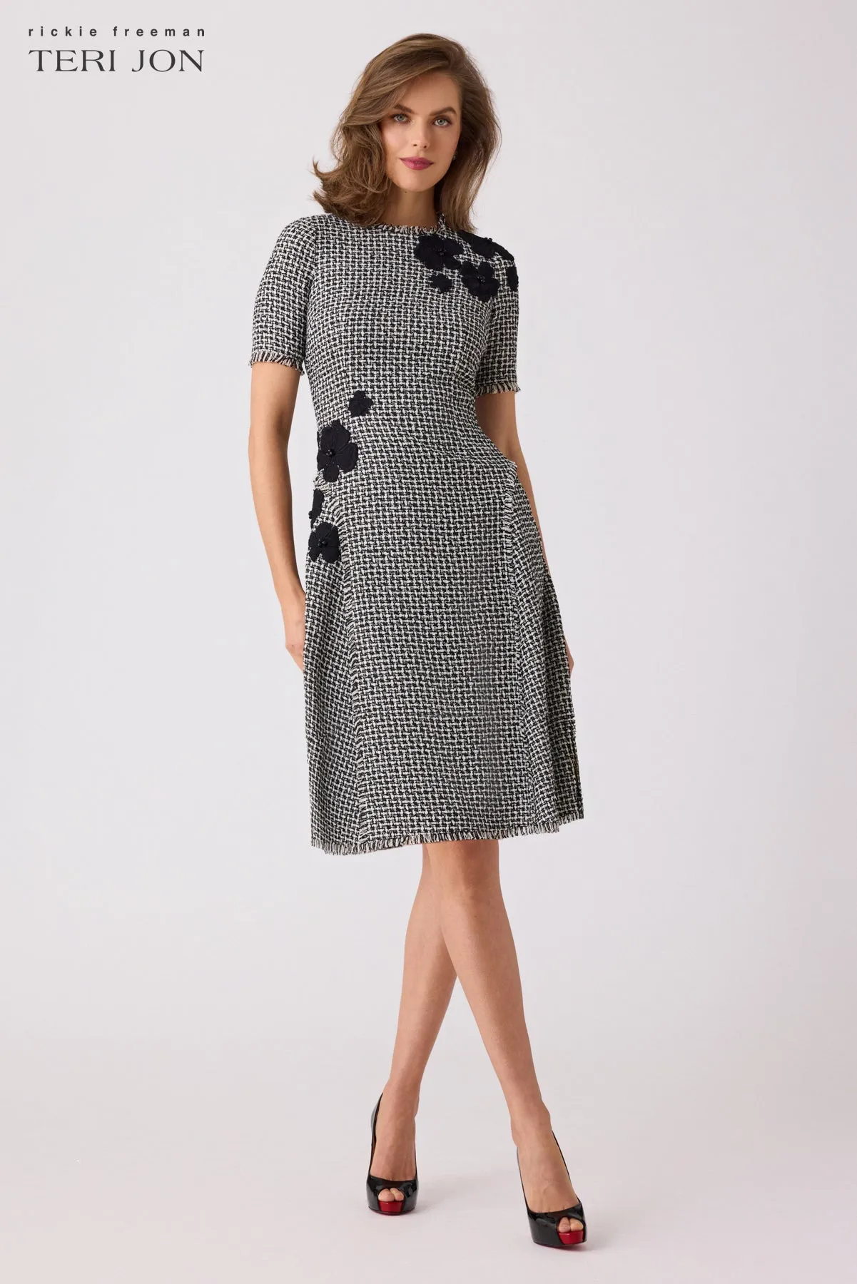 Tweed Appliqued Daytime Dress | Parallel